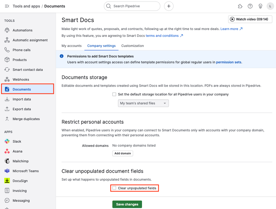Smart Docs Fields And Templates Knowledge Base Pipedrive